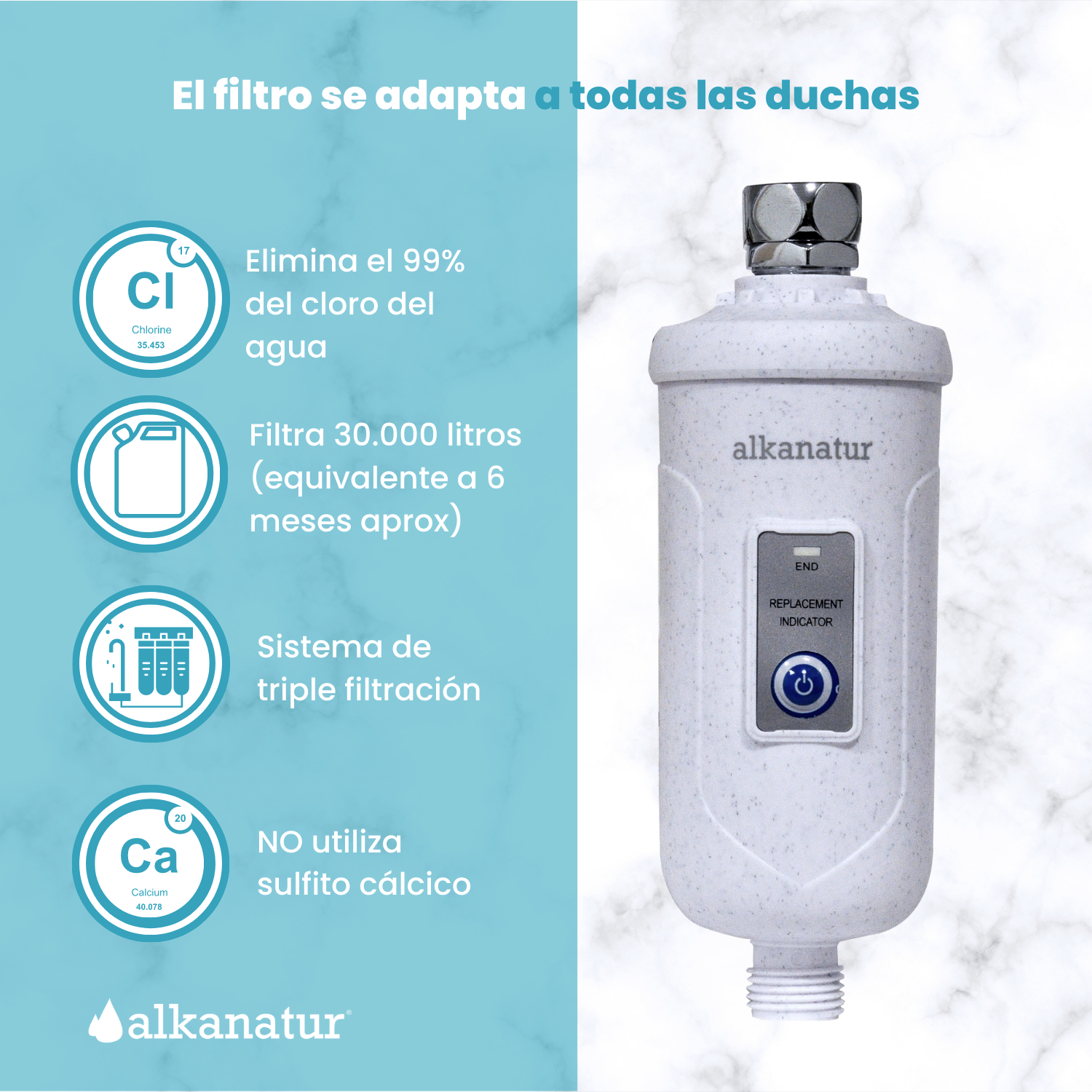 Filtro para ducha Alkanatur – Alkanatur Chile