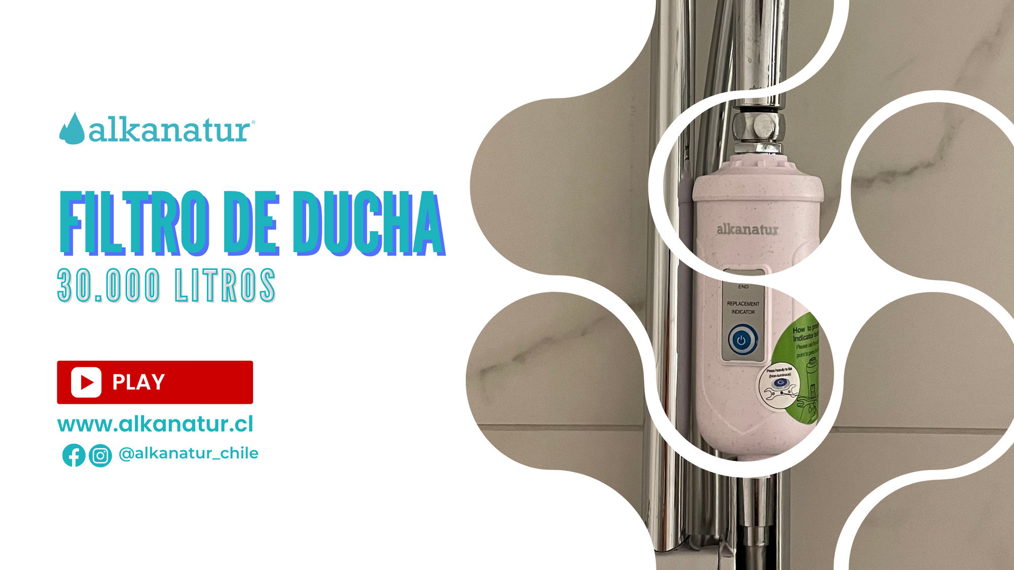 Filtro de Ducha 30.000lt – Alkanatur Chile